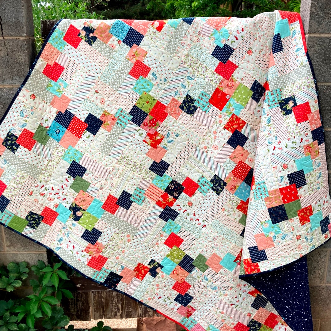 Stacked Squares - PDF Quilt Pattern - Scrap or Fat Quarter Friendly in 7 Size Options - Etsy