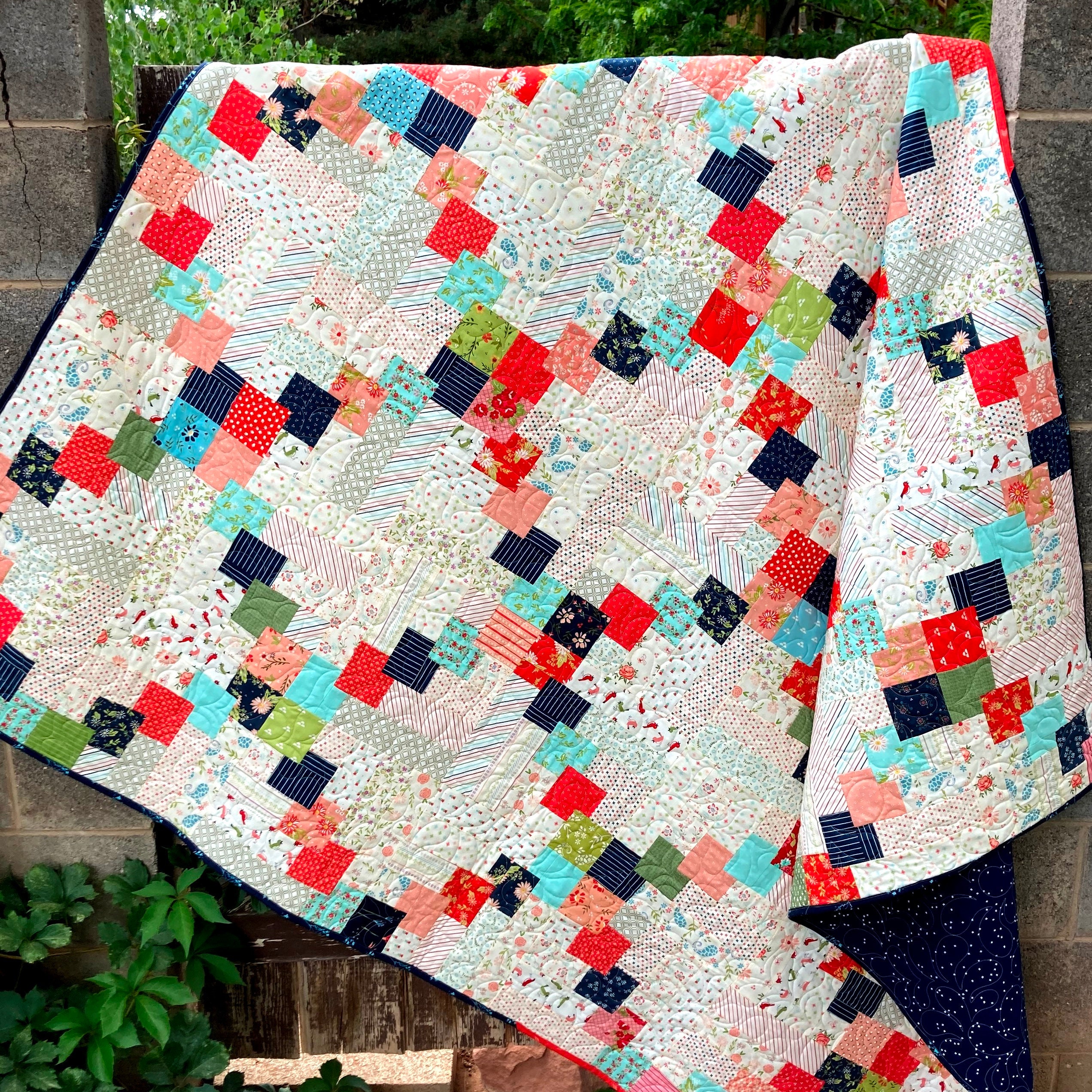 Stacked Squares - PDF Quilt Pattern - Scrap or Fat Quarter Friendly in ...
