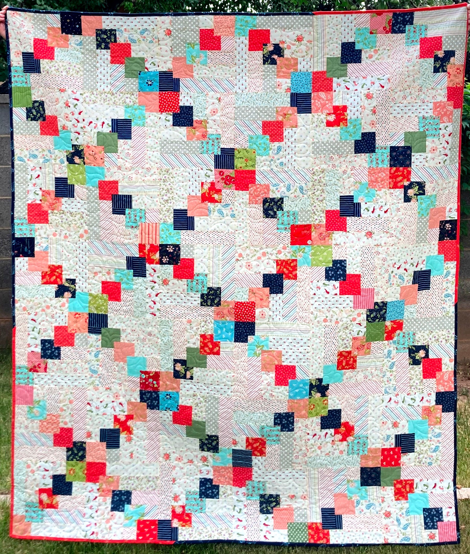 Stacked Squares - PAPER Quilt Pattern - Scrap or Fat Quarter Friendly ...
