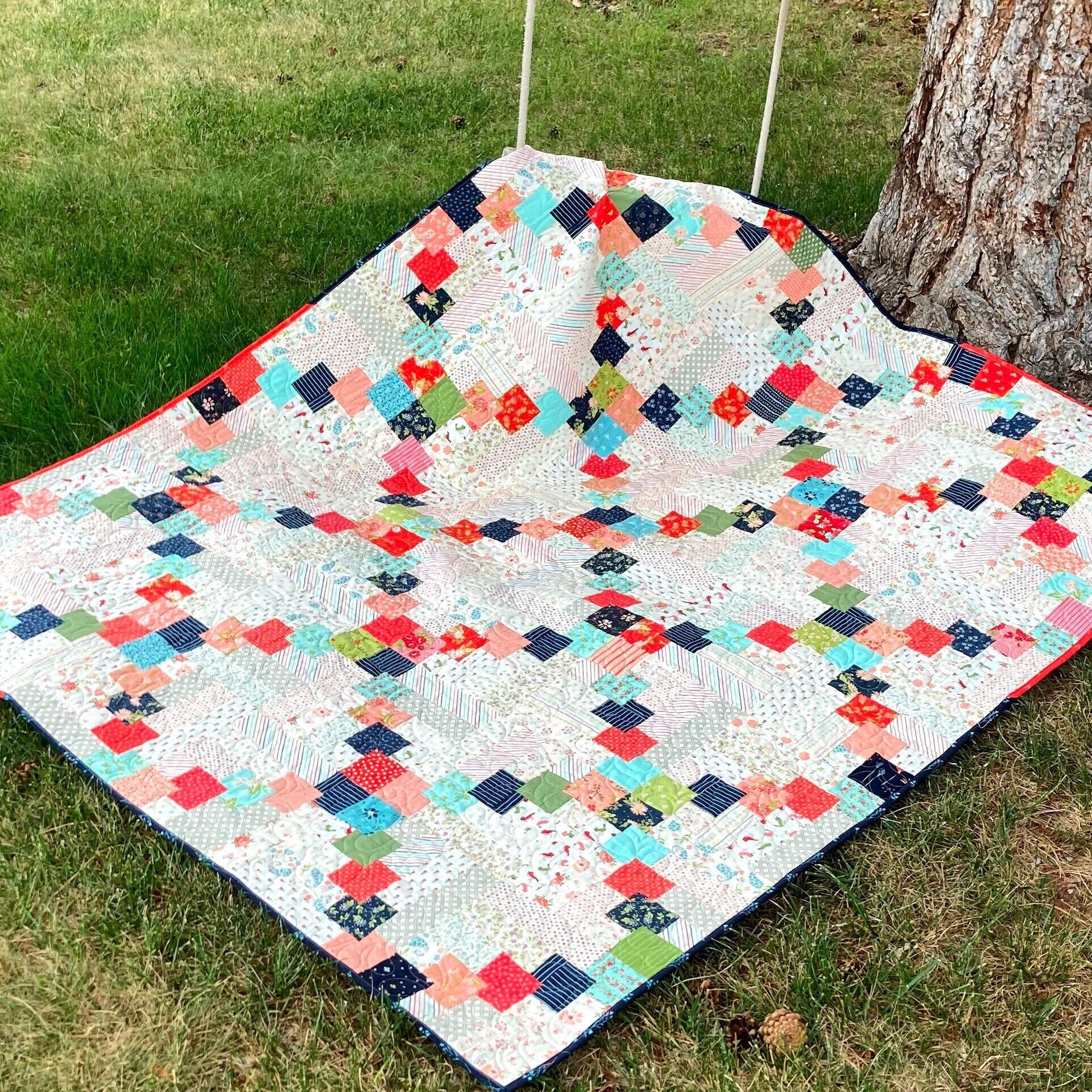 Stacked Squares - PAPER Quilt Pattern - Scrap or Fat Quarter Friendly ...