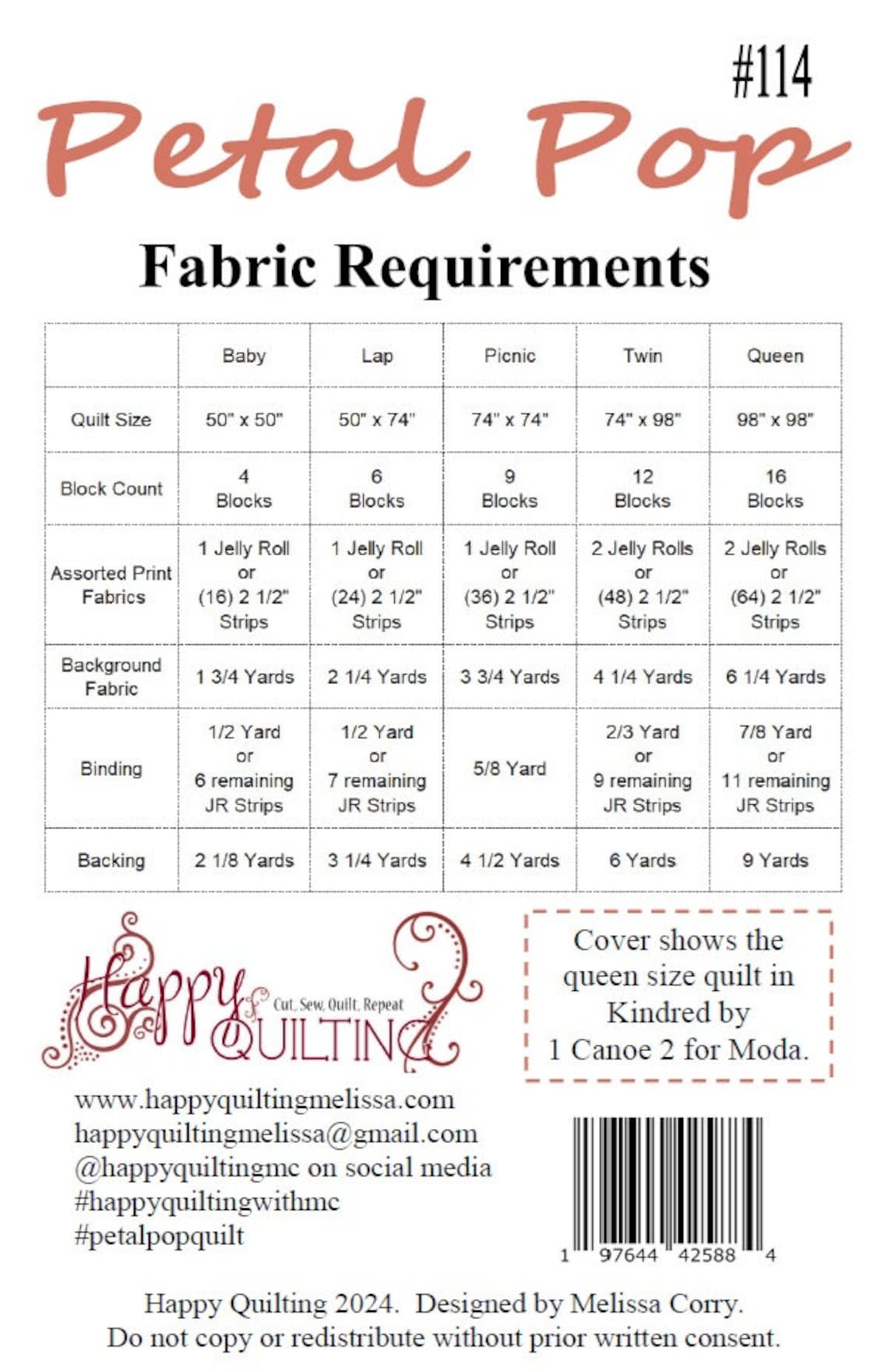 Petal Pop - PAPER Quilt Pattern - Jelly Roll Friendly in 5 Size Options ...