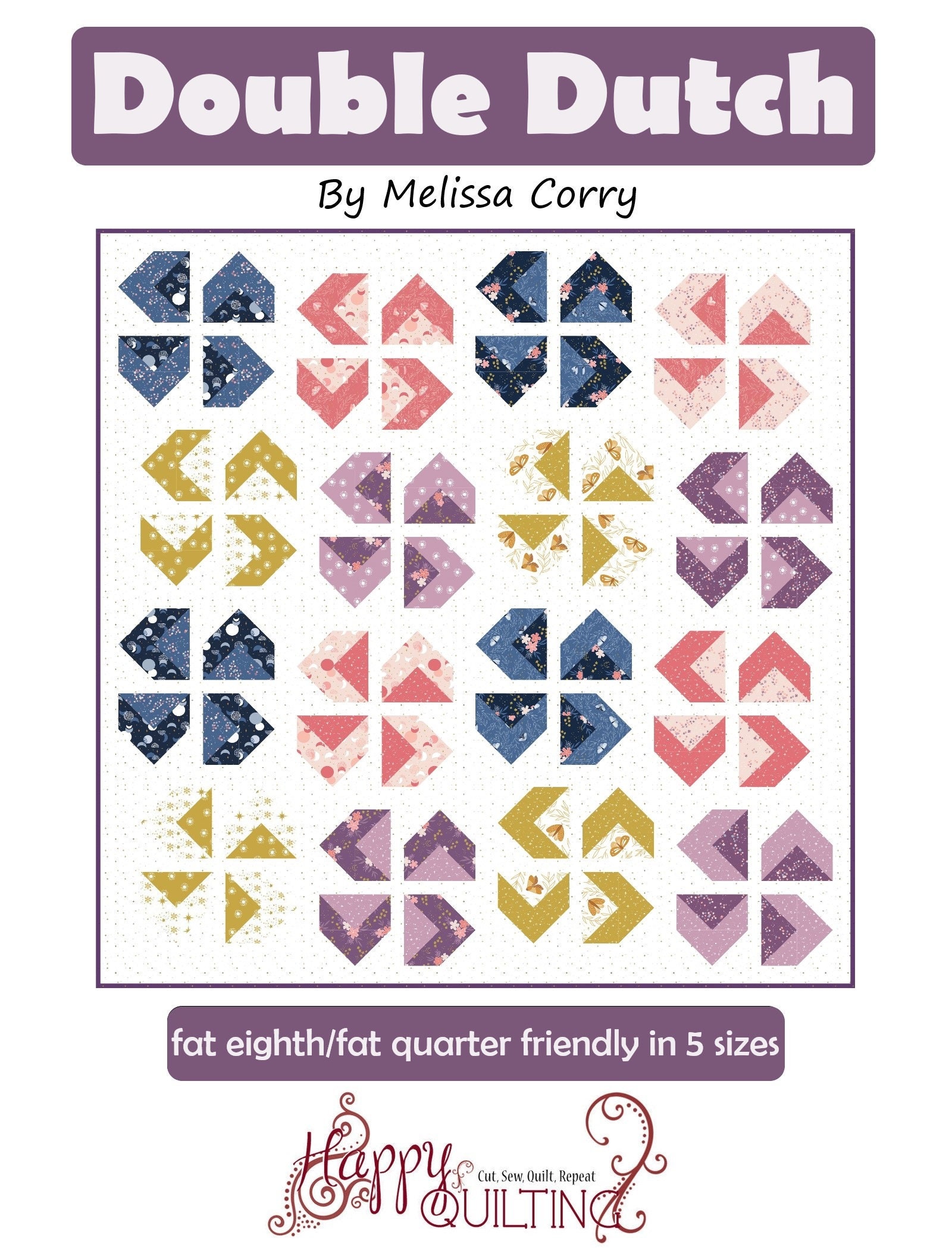 Double Dutch - PDF Quilt Pattern - Fat Eighth/quarter Friendly in 5 ...