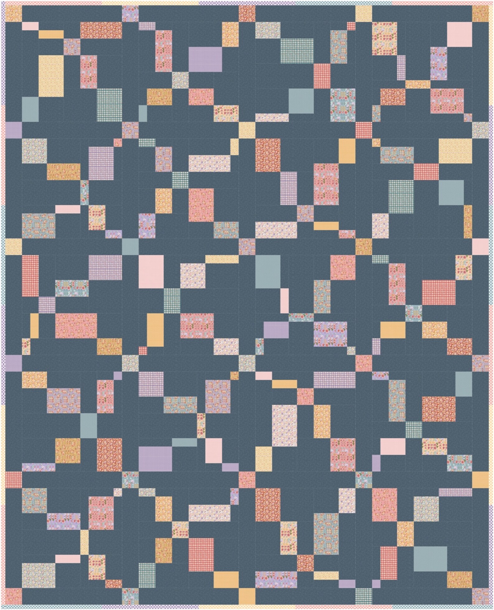 Dizzy Days Irish Chain PDF Quilt Pattern Scrap or Layer Cake Friendly ...