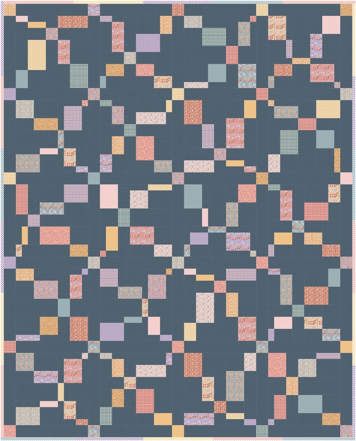 Dizzy Days Irish Chain PDF Quilt Pattern Scrap or Layer Cake Friendly ...