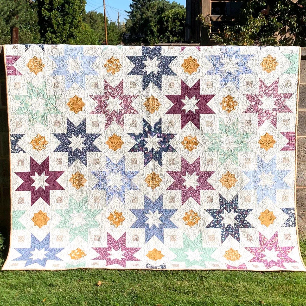 Wandering Star PDF Quilt Pattern Fat Quarter Friendly in 6 Size Options ...