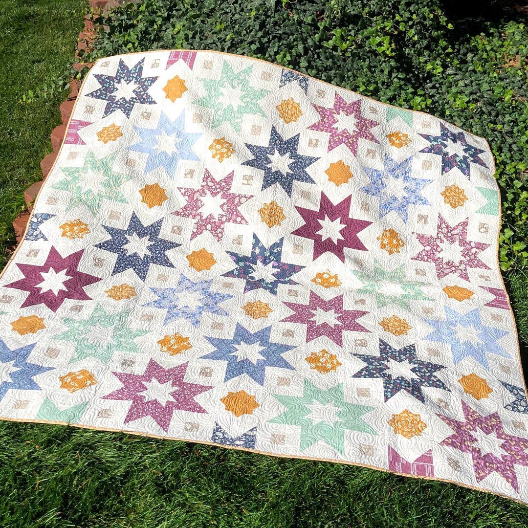Wandering Star - PDF Quilt Pattern - Fat Quarter Friendly in 6 Size ...