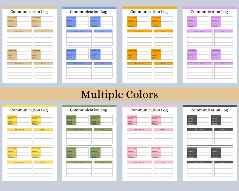Communication Record | Printable Log for Teachers and Parents | Meeting ...