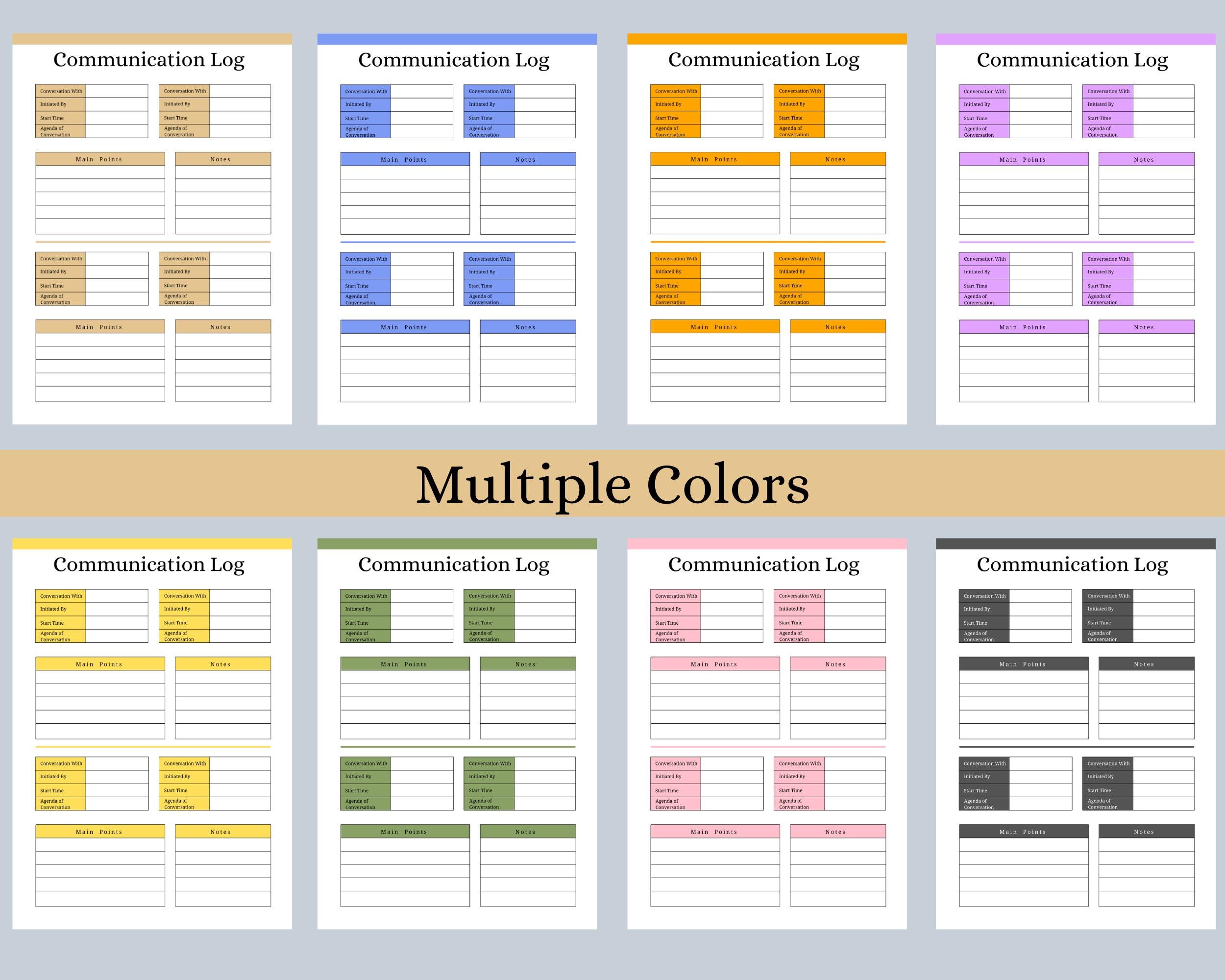 Communication Record | Printable Log for Teachers and Parents | Meeting ...