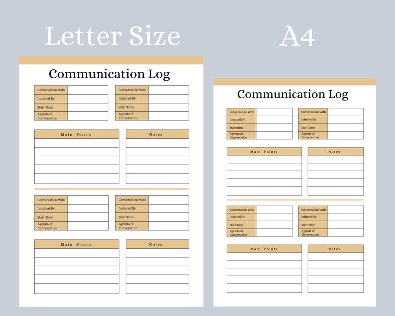 Communication Record | Printable Log for Teachers and Parents | Meeting ...