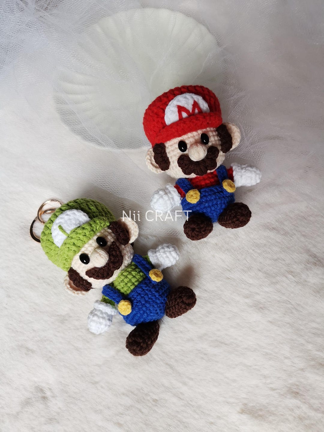 Mario Luigi Keychain, Handmade Mario Luigi, Crochet Mario Luigi Gifts ...