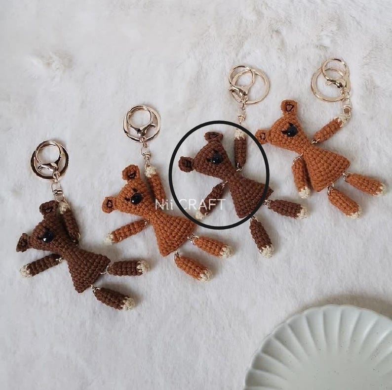 Handmade Mr Bean Teddy Bear, Handmade Teddy Bear, Handmade Keychain ...