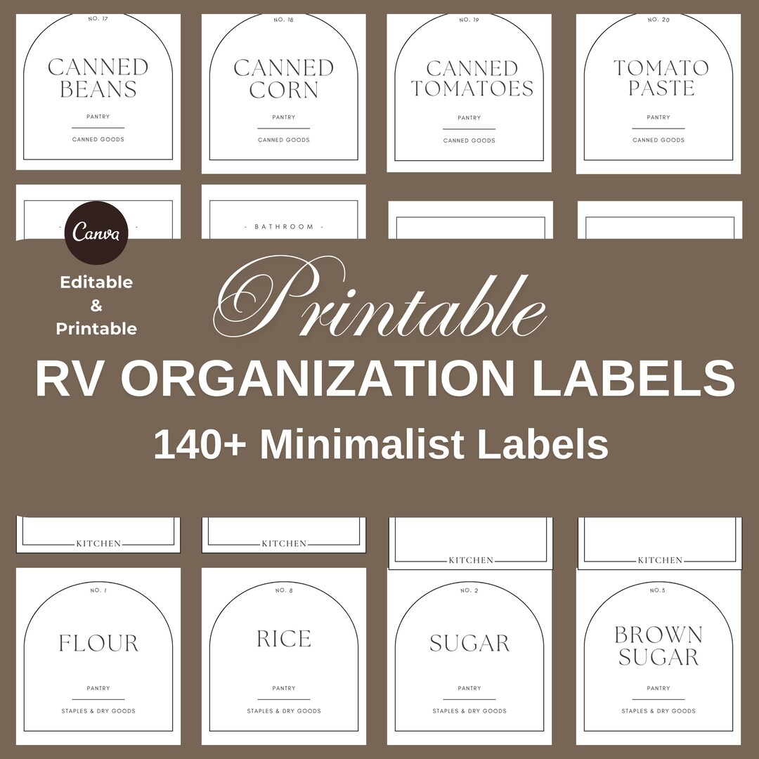 RV Organization Labels Printable: 140+ Minimalist Van Life Stickers ...
