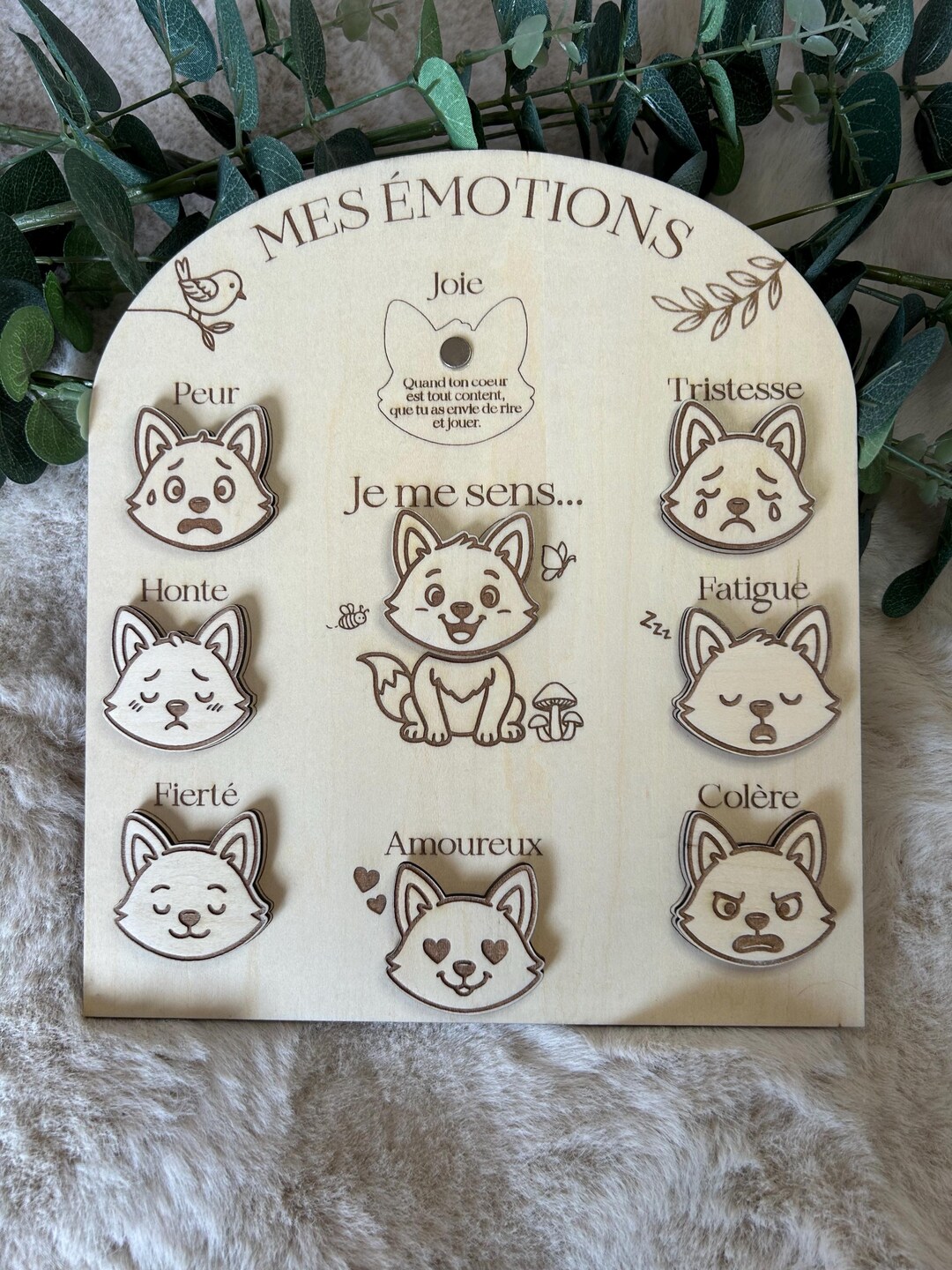 Tableau des émotions en bois • Outils pédagogique • Jeu Montessori “Je ...