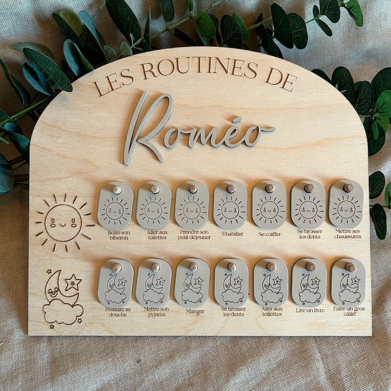 Personalized Daily Routine Chart for Children, Morning and Evening ...