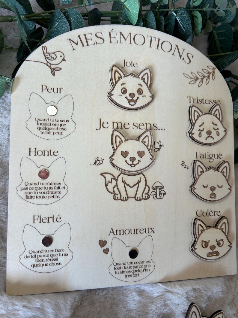 Wooden Emotions Board • Educational Tools • Montessori Game “I Feel ...
