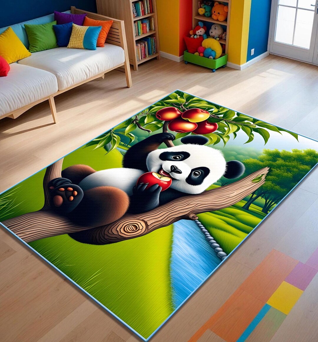 Panda, Kids Room Rug, Modern Rug,living Room Rug,animal Design Rug ...