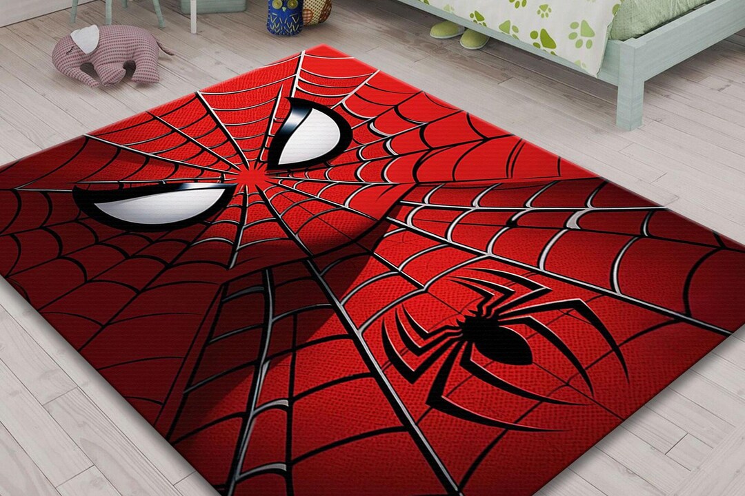 Spider Rug: Superhero Kids Room Decor - Etsy