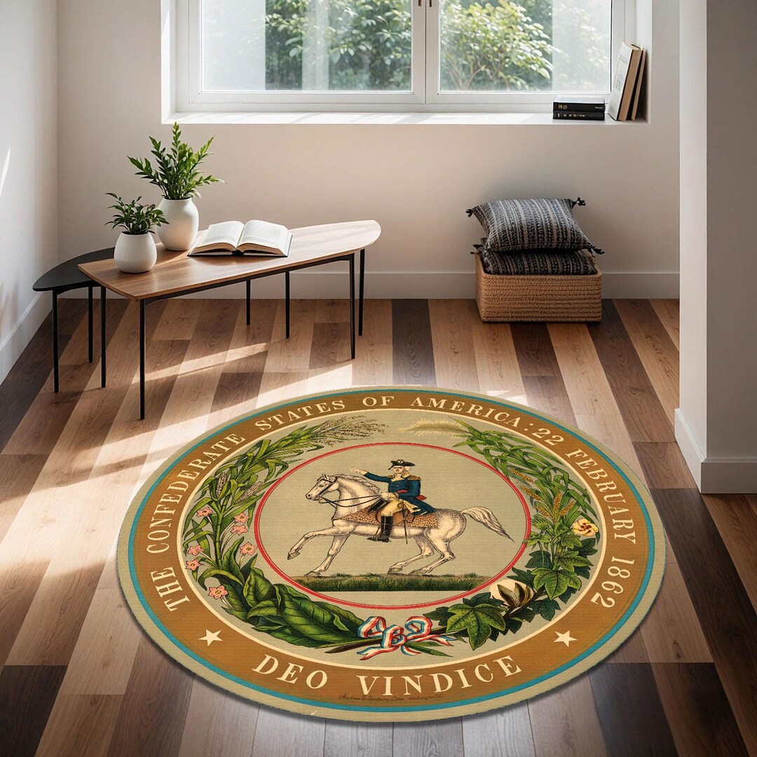Confederate States Seal Round Rug – Civil War History Decor - Etsy