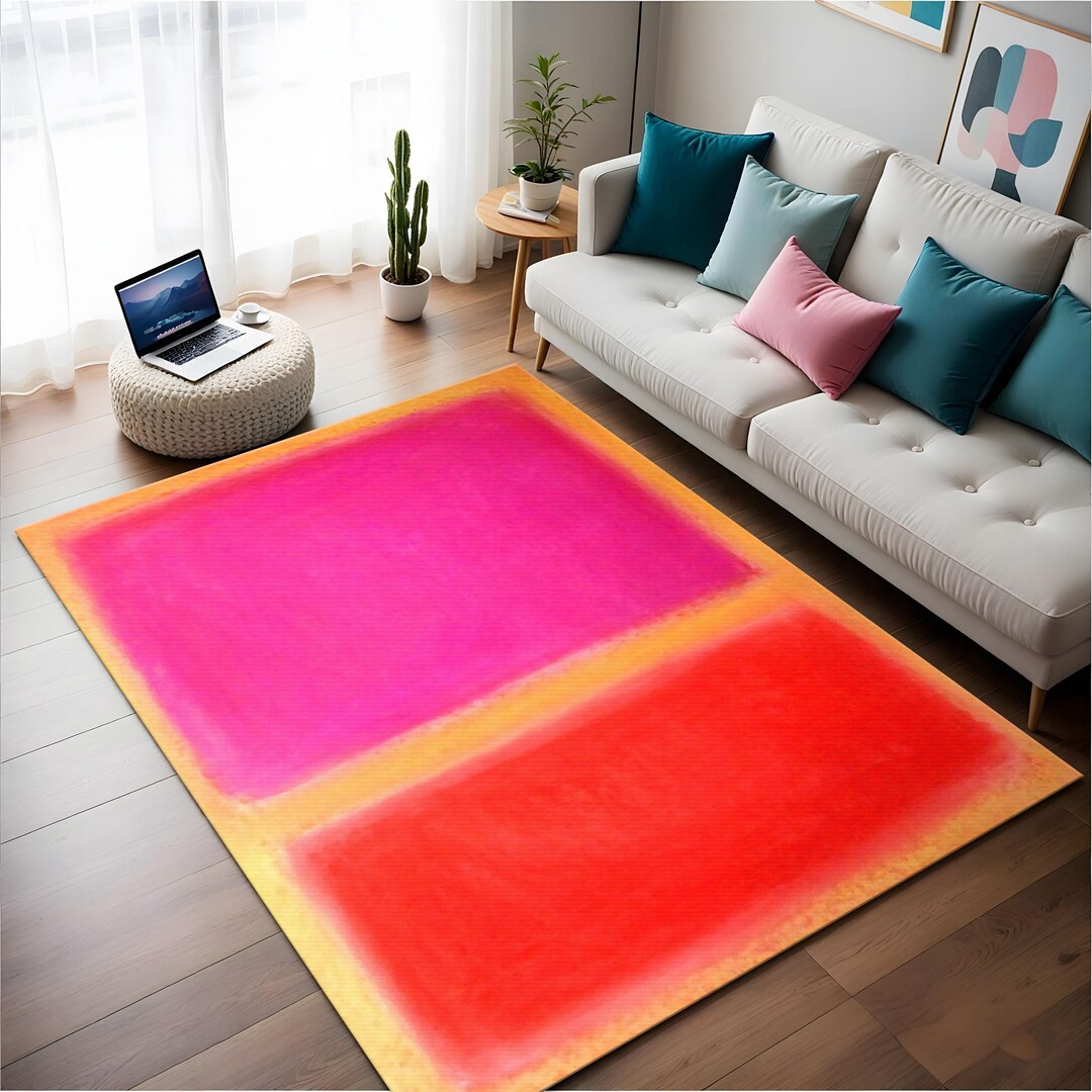 Mark Rothko Rug, Exhibition Rug, Minimal, Contemporary Rug, Pink and ...