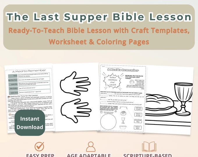 The Last Supper, Printable Passover Coloring Wheel, Easter Holy Week ...