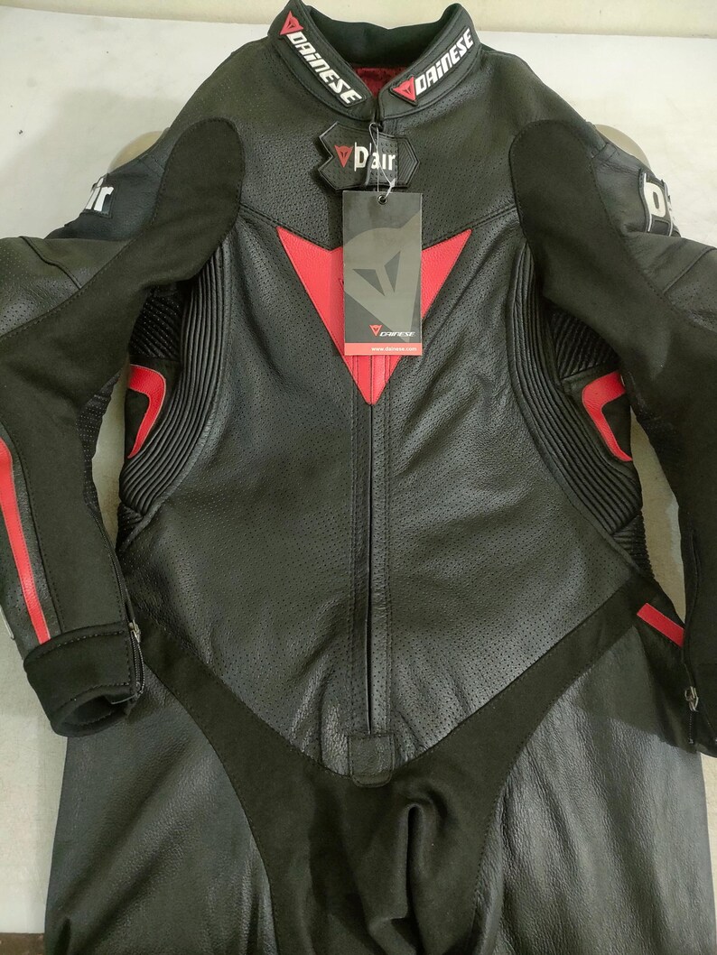 Dainese D Air Motorcycle Leather Racing Suit Black and Red Design - Etsy