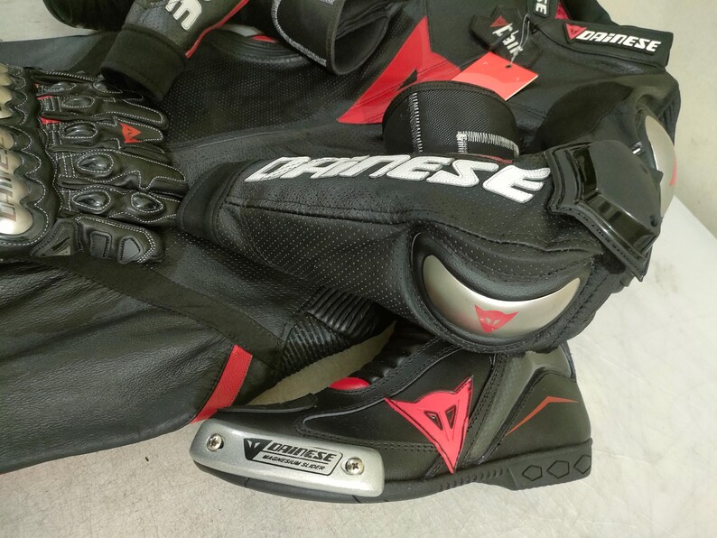 Dainese D Air Motorcycle Leather Racing Suit Black and Red Design - Etsy