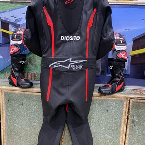 Alpinestars Missile V2 Motorbike Leather Racing Suit Black and Red ...