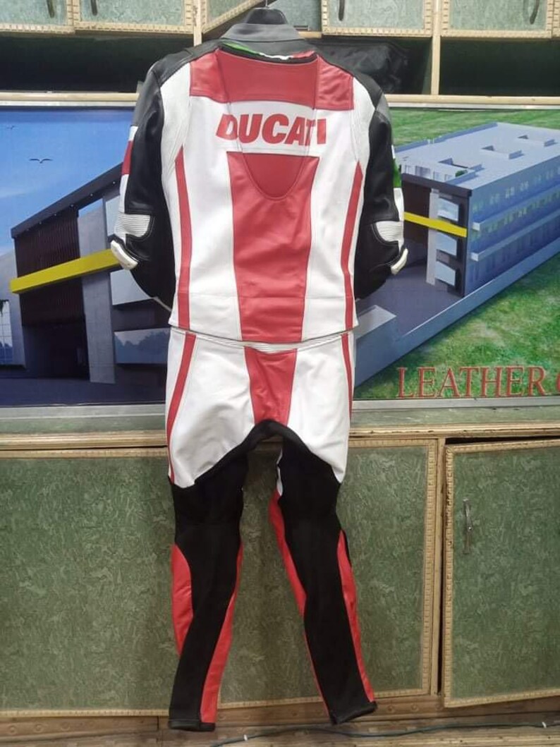 Ducati Corse Customized Motorcycle Leather Racing Suit Red , White and ...