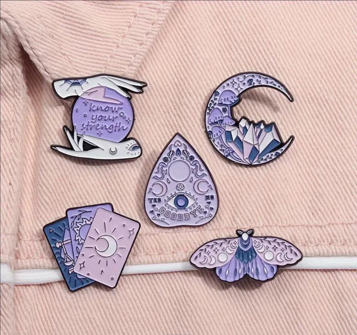 Purple Witchy Enamel Pins: Pins for Clothing & Backpack Accessories - Etsy
