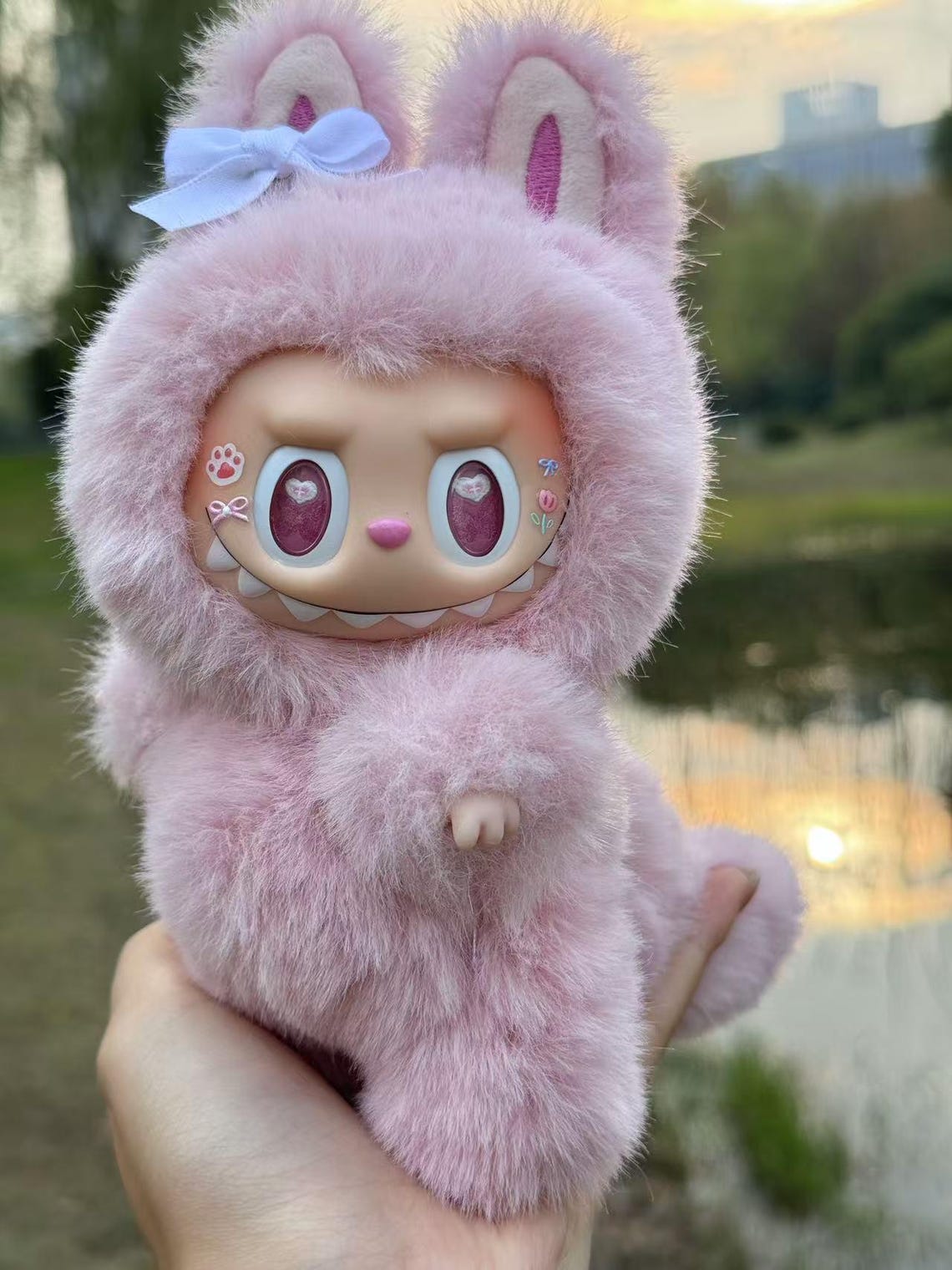 Labubu Original Design Baby Dinosaur Pink-handmade Modification - Etsy