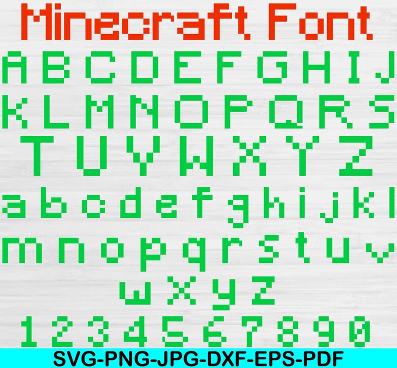 Minecraft Font Svg Bundle, Minecraft Font Svg, Minecraft Font TTF ...