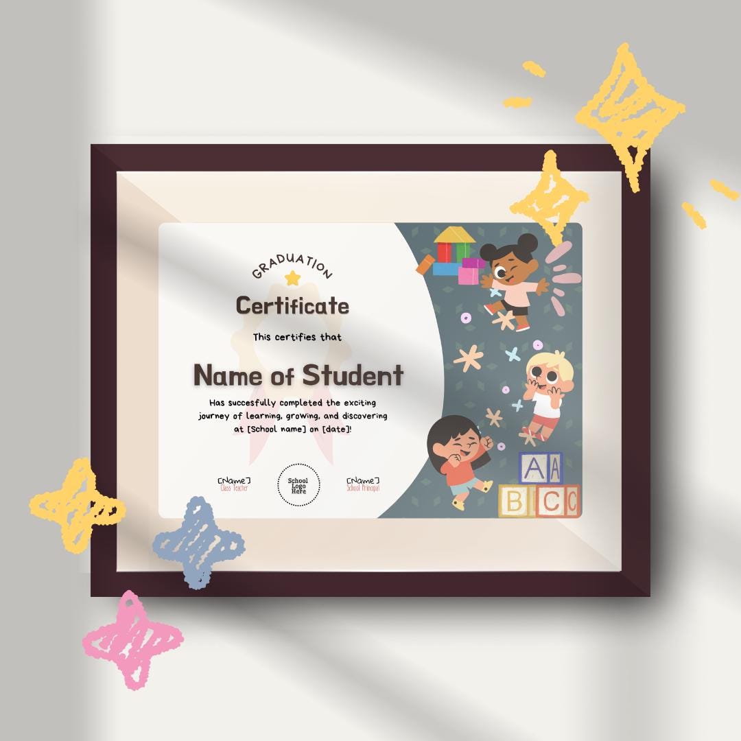 Editable Graduation Certificate Bundle for Kids – Kindergarten ...