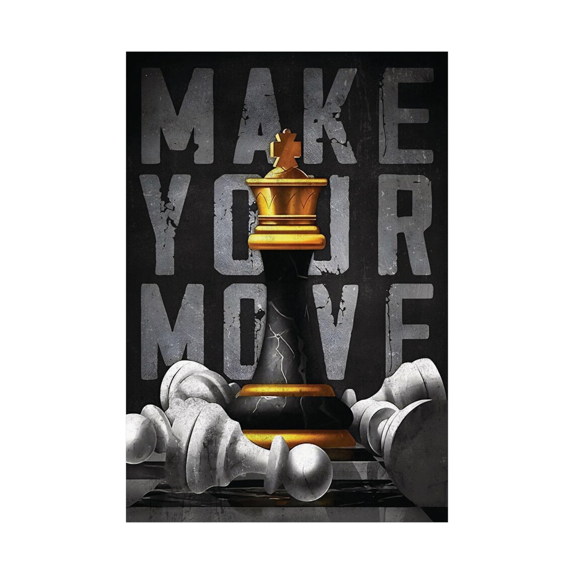 Make Your Move Motivational Chess Poster - Hustle & Gym Workout ...