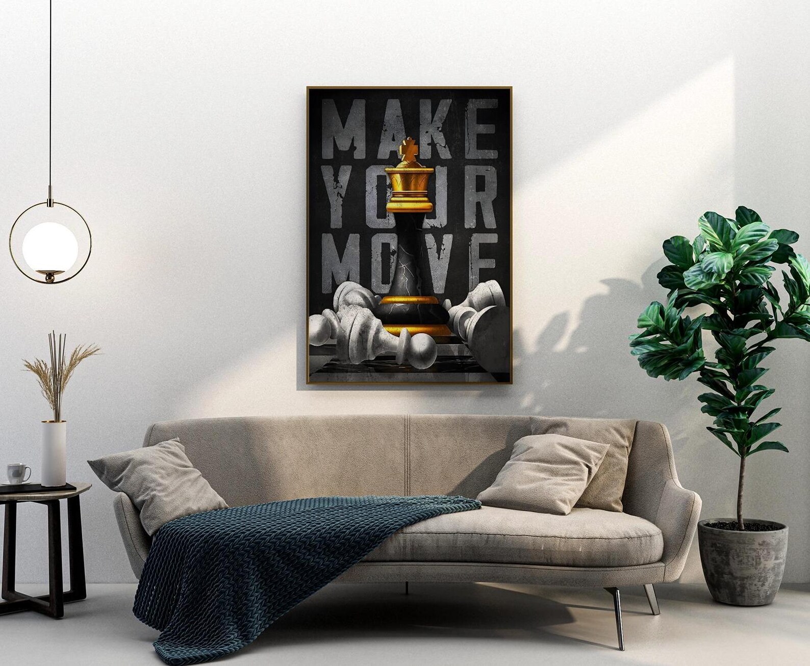 Make Your Move Motivational Chess Poster - Hustle & Gym Workout ...