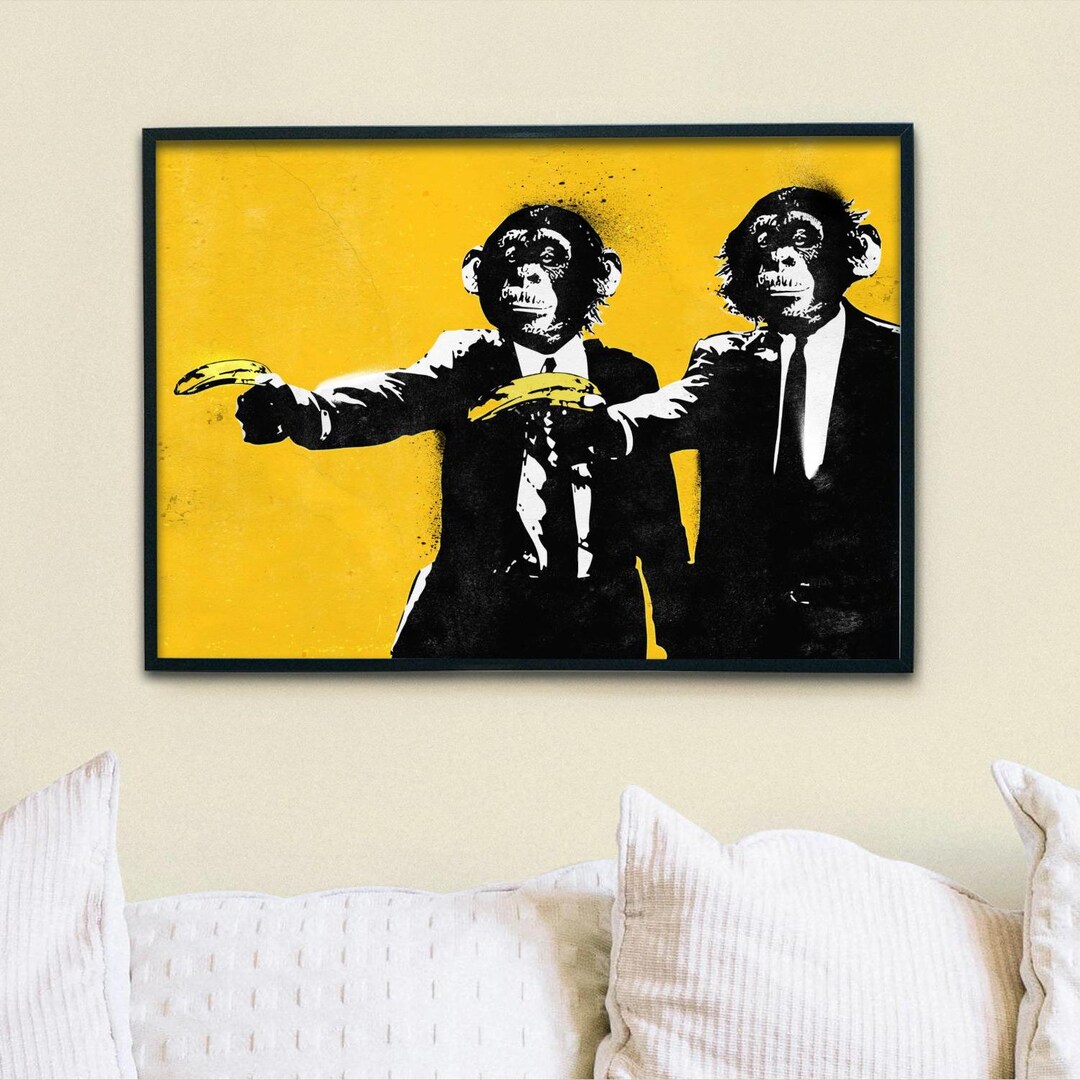 Pulp Fiction Banksy Monkey Graffiti Street Art Print | Urban Pop Art ...