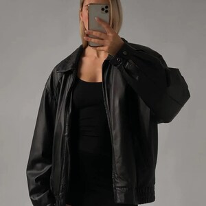 Leather Bomber Jacket, Oversized Bomber Jacket, Oversized Leather Bomber Jacket, Oversized Bomber Jacket, Oversized