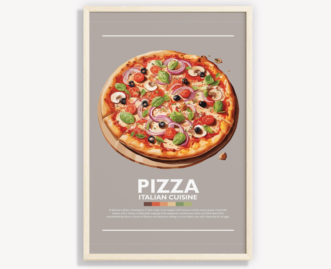ITALIAN PIZZA POSTER | Minimalist Wall Art Decor | Digital Prints ...