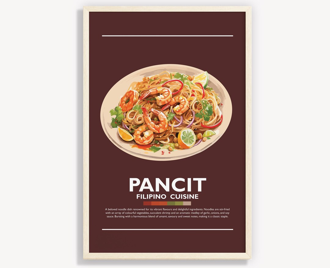 Pancit Poster: Minimalist Filipino Food Art (digital Print) - Etsy