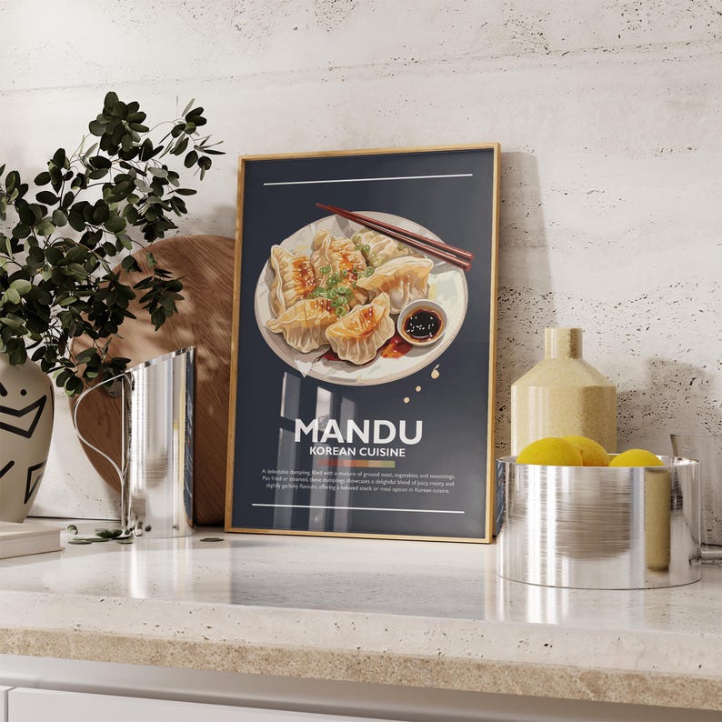 Korean Mandu Poster: Minimalist Dumpling Art Print (digital Download - Etsy