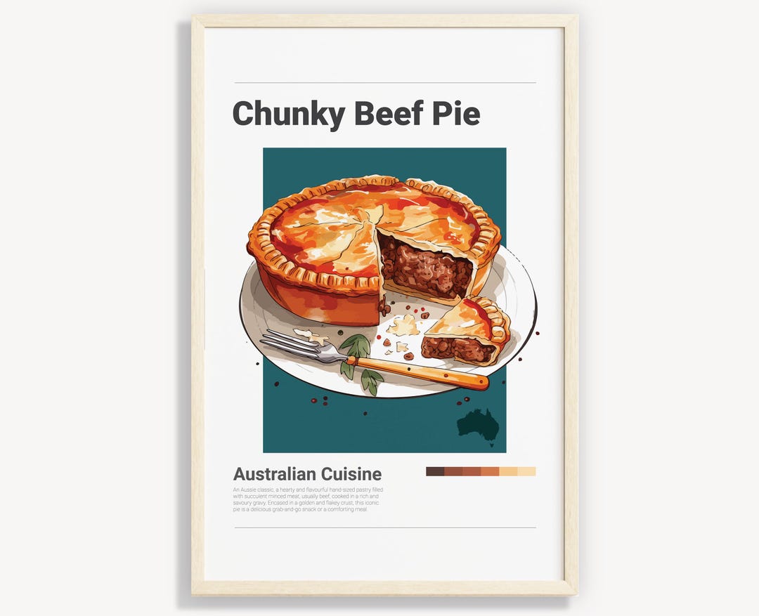 CHUNKY BEEF PIE Poster | Minimalist Wall Art Decor | Digital Prints ...