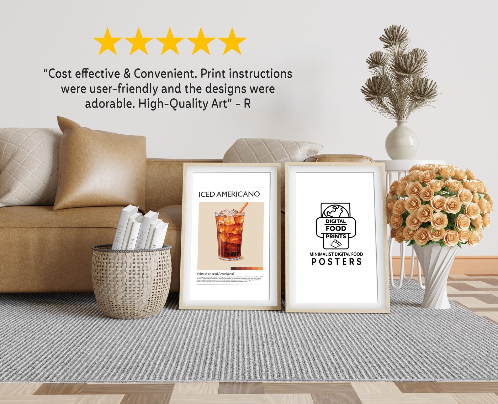 Iced Americano Poster: Minimalist Coffee Art Print (digital Download ...