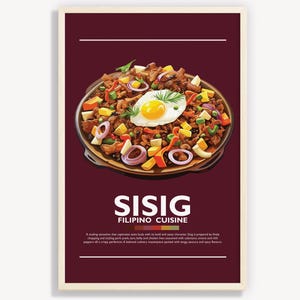 PORK SISIG POSTER | Minimalist Philippines Food Wall Art Decor ...