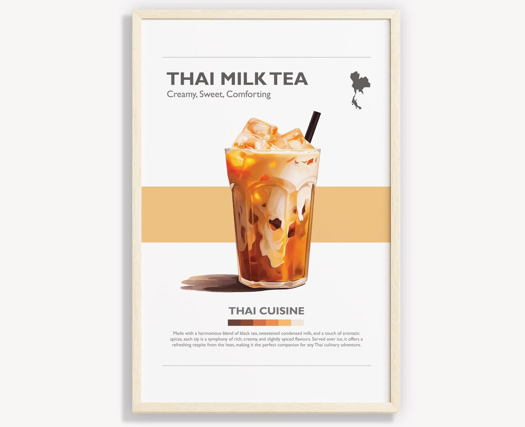 Thai Milk Tea Poster: Minimalist Art Print (digital Download) - Etsy