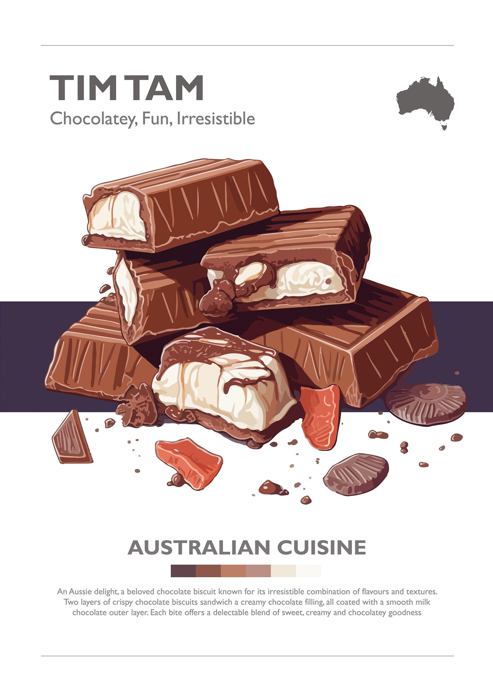 Tim Tam Poster: Australian Foodie Art Print (digital Download - Etsy