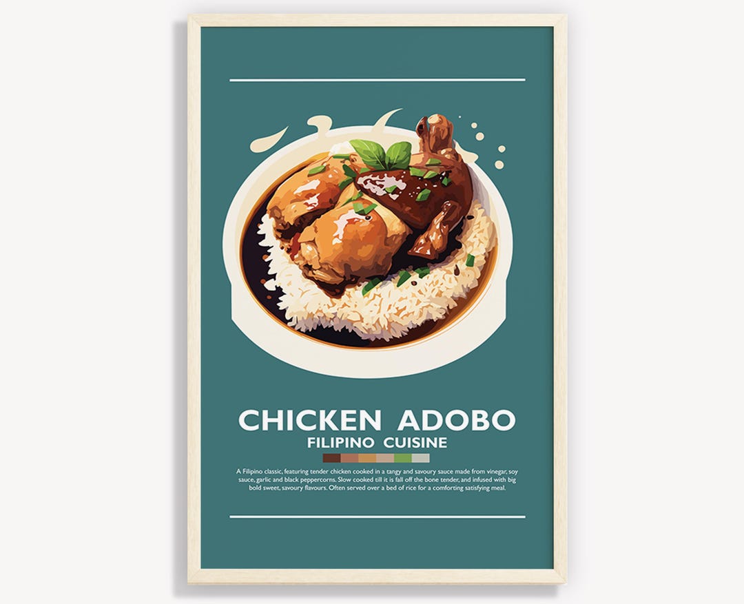 Chicken Adobo Poster: Minimalist Filipino Food Art (digital Print) - Etsy