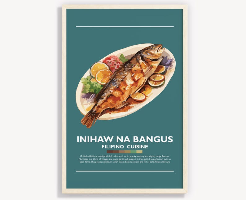 Inihaw Na Bangus Poster: Filipino Grilled Milkfish Art (digital Print ...