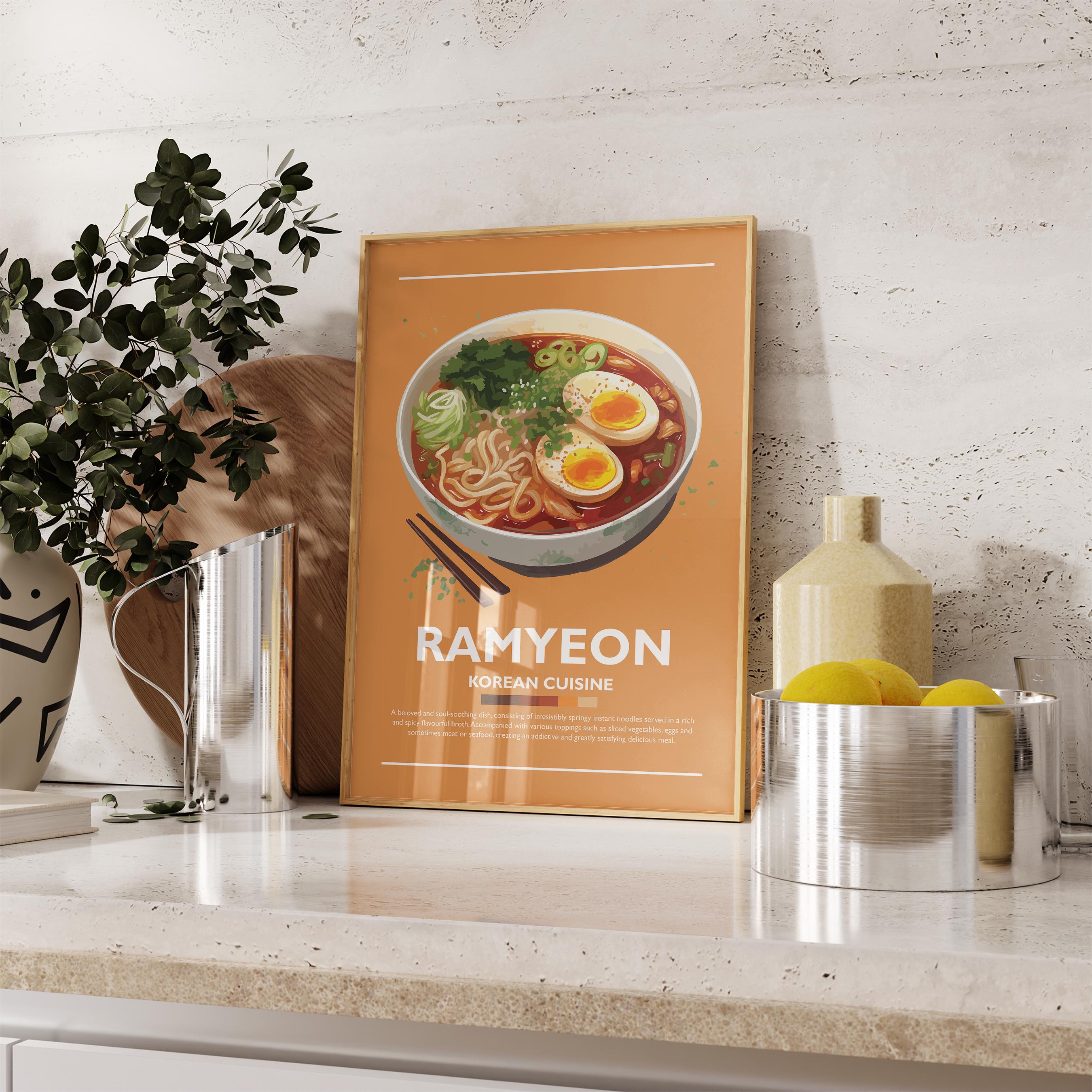 Korean Ramyeon Poster: Minimalist Ramen Art Print (digital Download) - Etsy