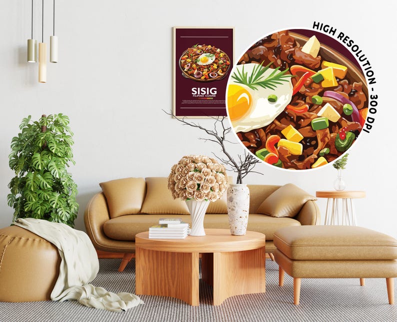 Pork Sisig Poster: Minimalist Filipino Food Art (digital Print) - Etsy