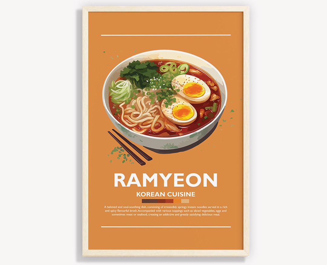 Korean Ramyeon Poster: Minimalist Ramen Art Print (digital Download) - Etsy