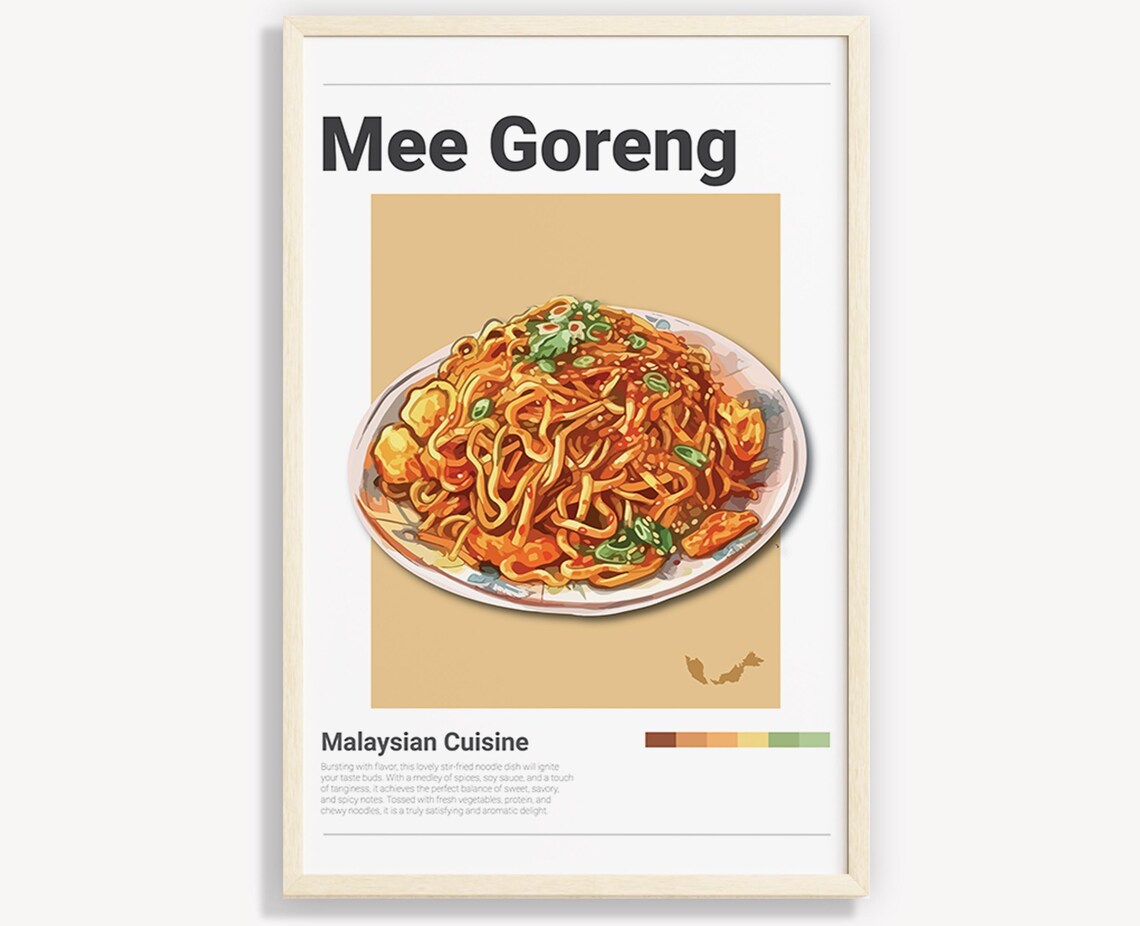 Mee Goreng Poster: Minimalist Malaysian Food Art (digital Download) - Etsy
